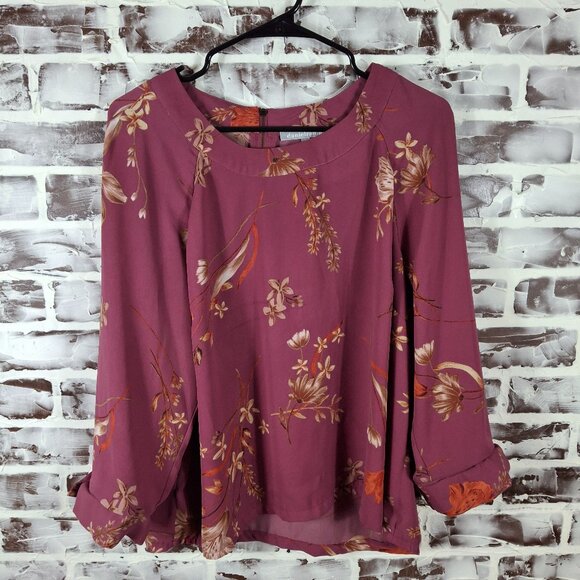 Daniel Rainn | Tops | Daniel Rainn Xl Blouse Top Semi Sheer Purple ...